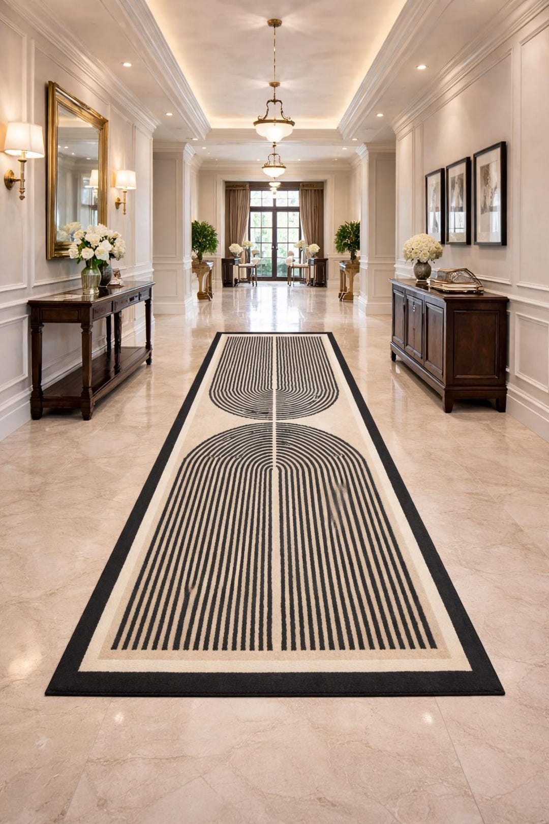 Hand-tufted Wool Runner Rug | Modern Geometric Hallway Corridor - Etsy