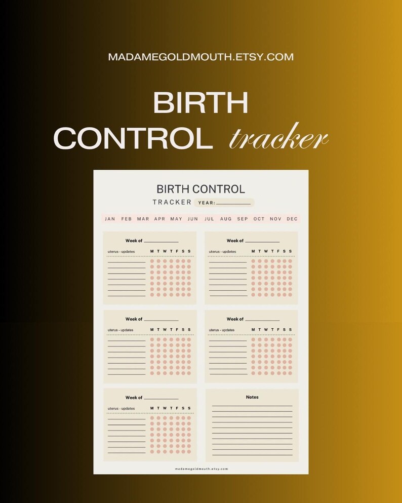 Birth Control Pill Tracker Printable | Medication Log & Daily Habit ...
