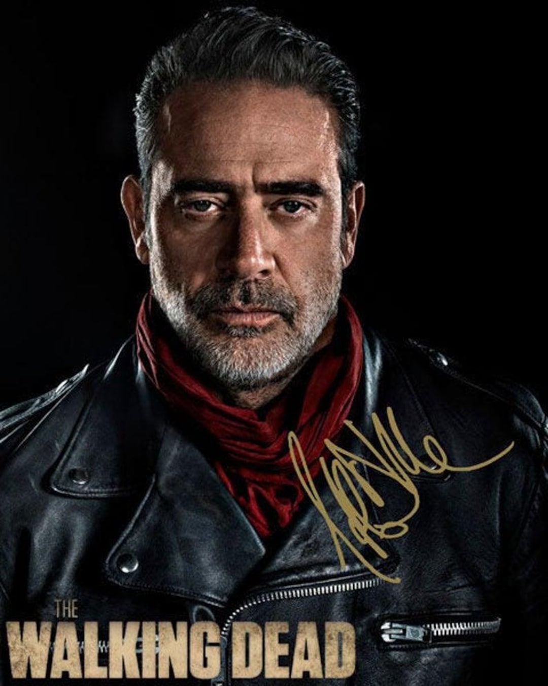 Negan From the Walking Dead Poster, Autographed Jeffrey Dean Morgan ...