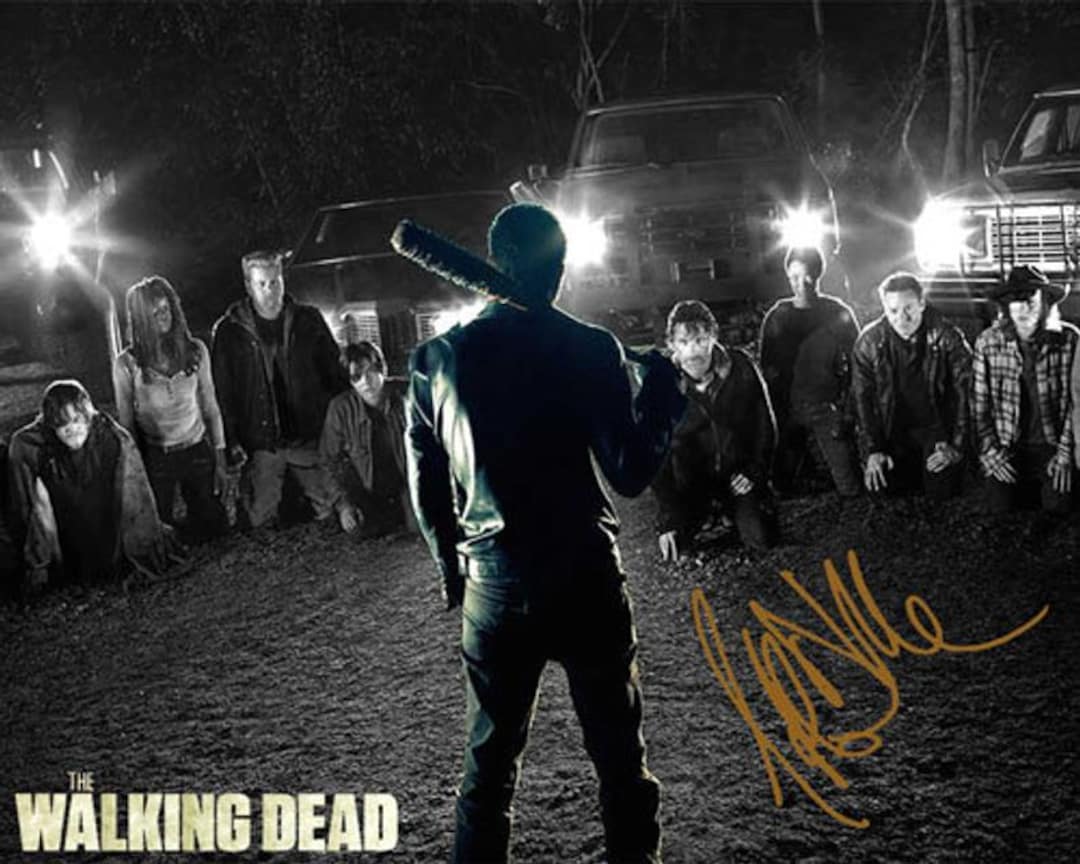 The Walking Dead Negan Lineup Scene Poster, Signed Jeffrey Dean Morgan ...