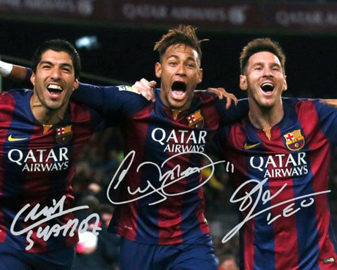 MSN Trio Autographed Poster, FC Barcelona Legends Print, Soccer Fan ...