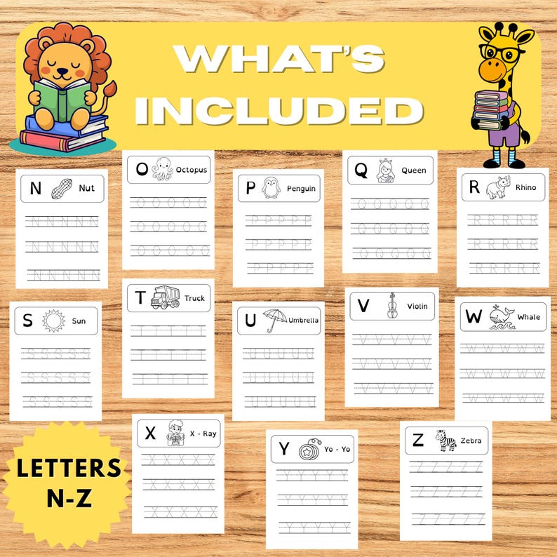 26 Alphabet Tracing Printable Worksheets, Kids Fun and Easy Activity ...