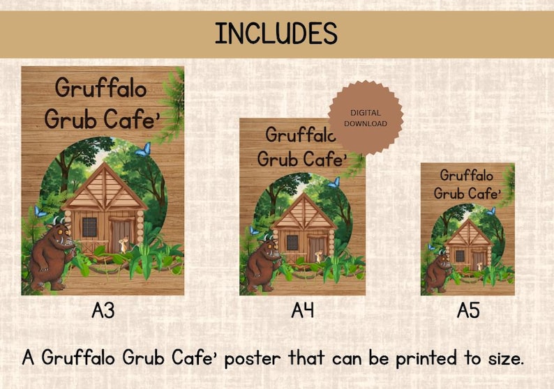 Gruffalo Grub Cafe' Role-play Bundle - Etsy UK