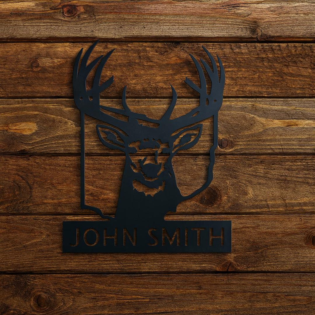 Customized Whitetail Deer Wall Sign Ohio State Wildlife Wall Art Black ...
