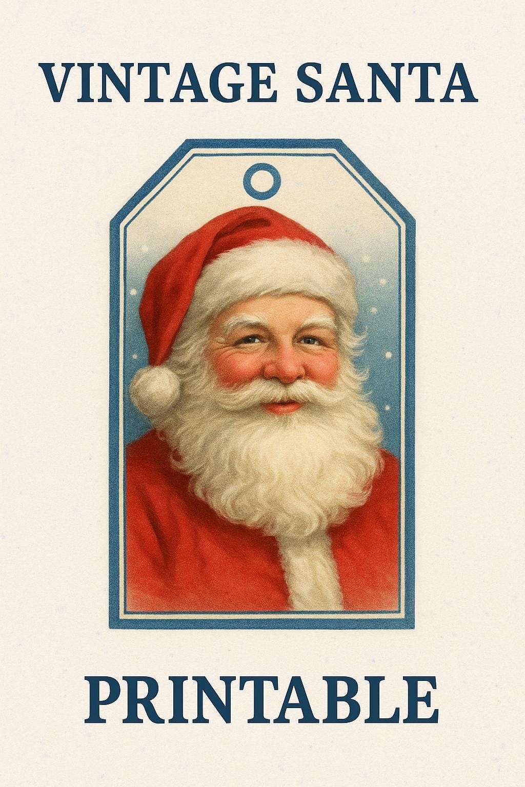 Vintage Santa Christmas Gift Tags – Printable Holiday Labels (instant ...
