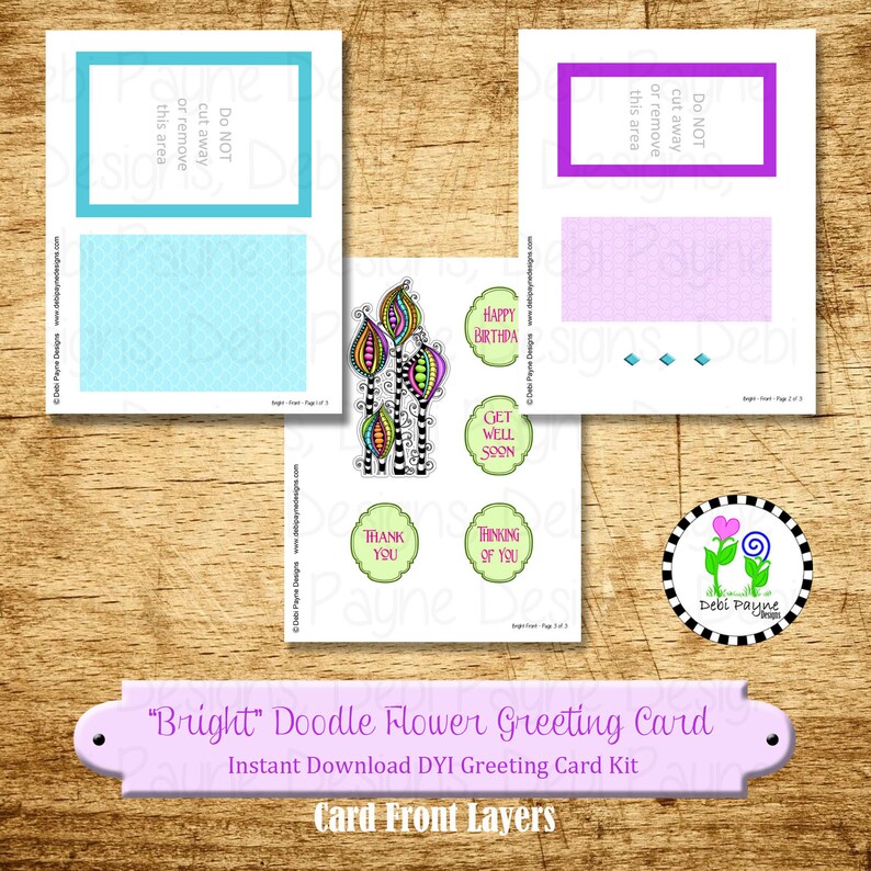 DYI "bright" Greeting Card Kit - Instant Download - Etsy