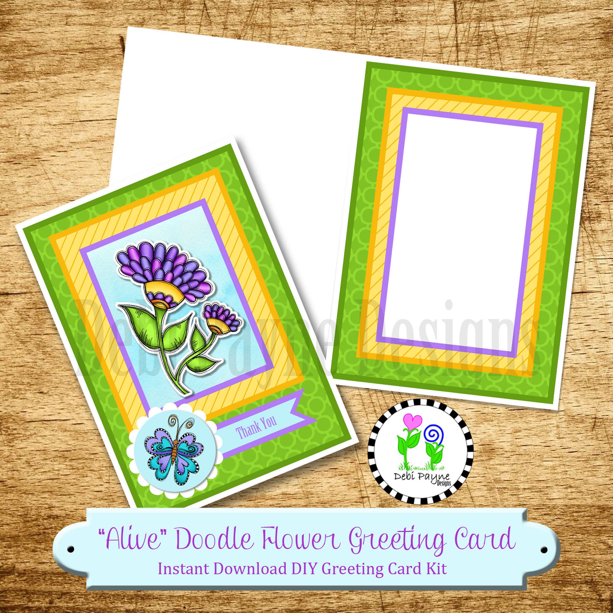 DYI "alive" Greeting Card Kit - Instant Download - Etsy