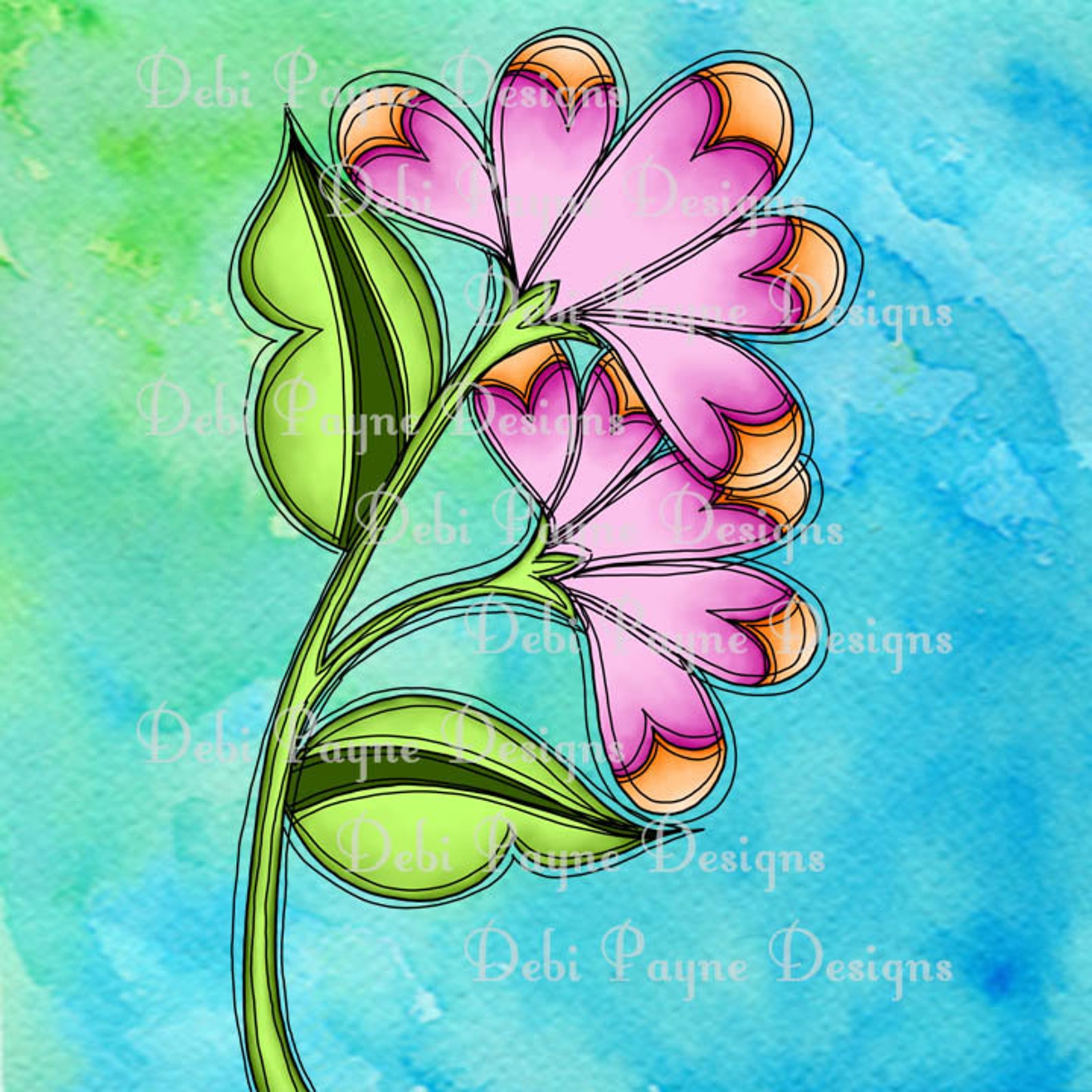 Clever Doodle Flower Instant Downloadable Printable Full Color Digital ...