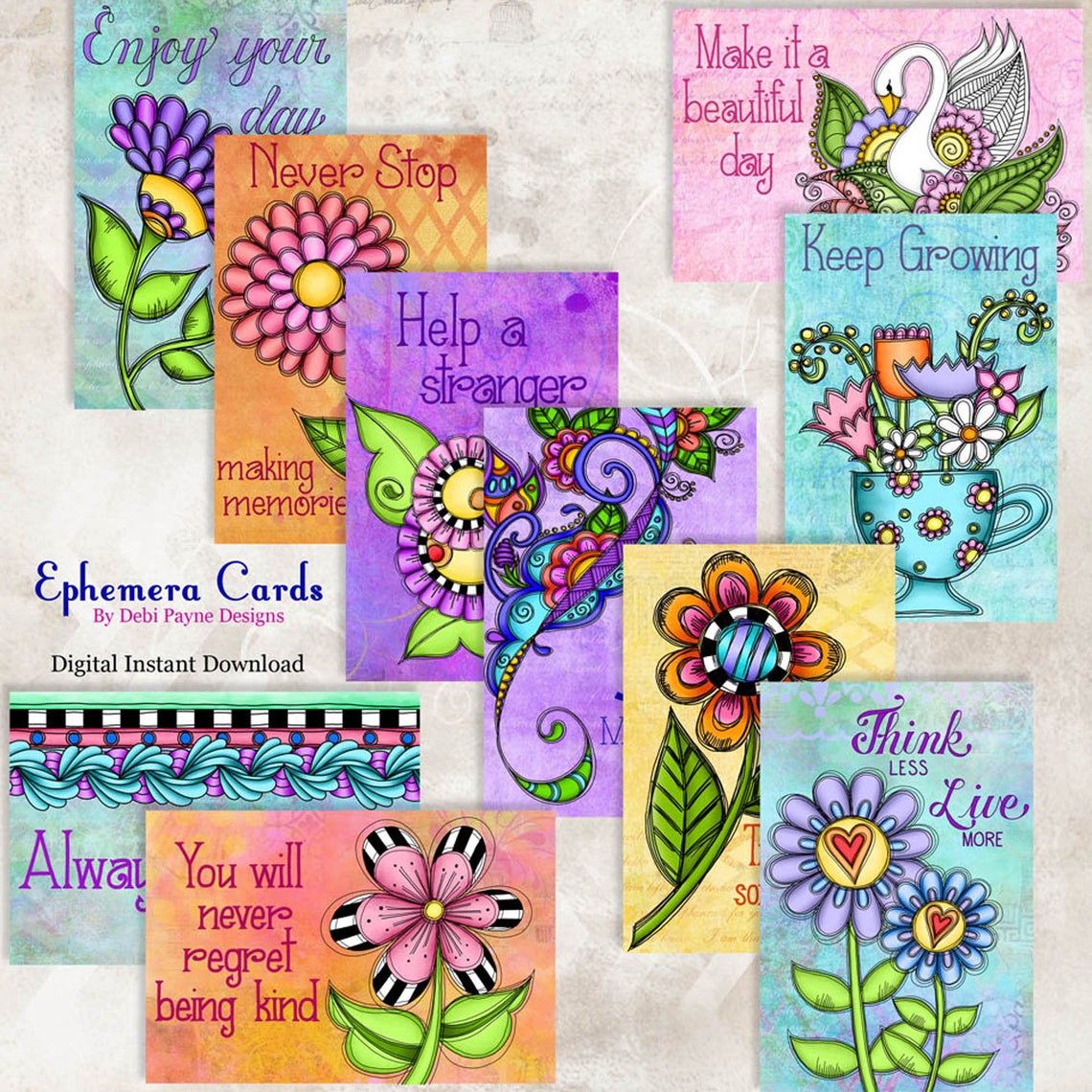 Little Reminders Ephemera Cards 4”x 6” Instant Downloadable - Etsy