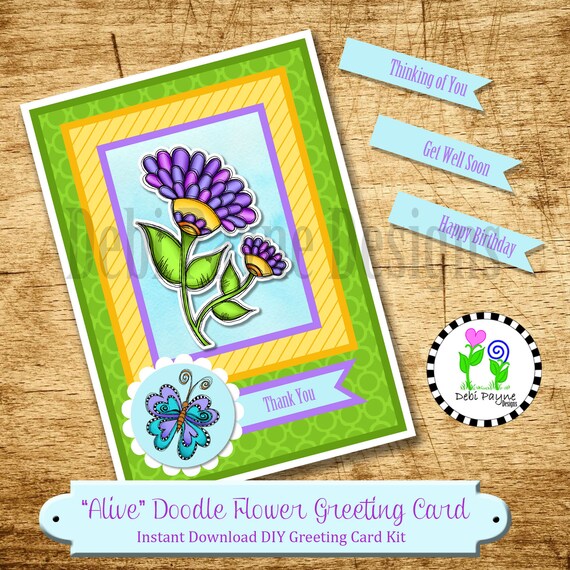 DYI alive Greeting Card Kit Instant Download - Etsy