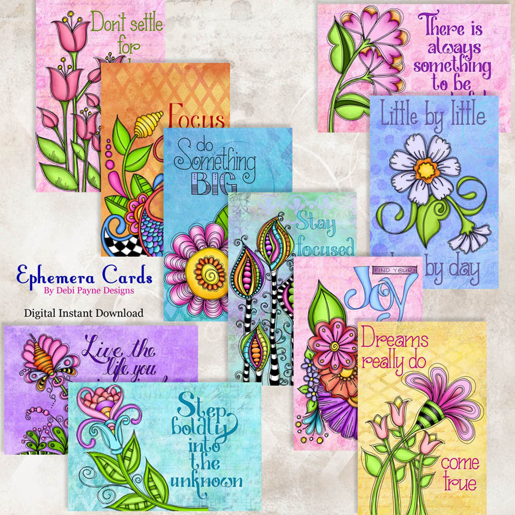Little Reminders Ephemera Cards 4x 6 Instant Downloadable - Etsy
