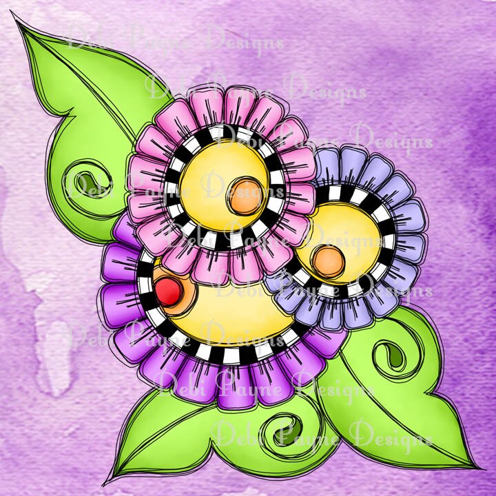 Contentment Doodle Flower Instant Downloadable Printable Full Color ...