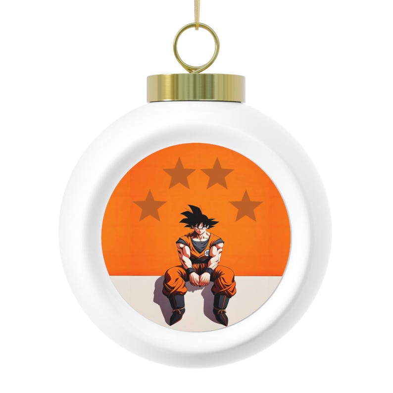 Dragon Ball Z Goku Sitting Christmas Ball Ornament | Anime Holiday ...