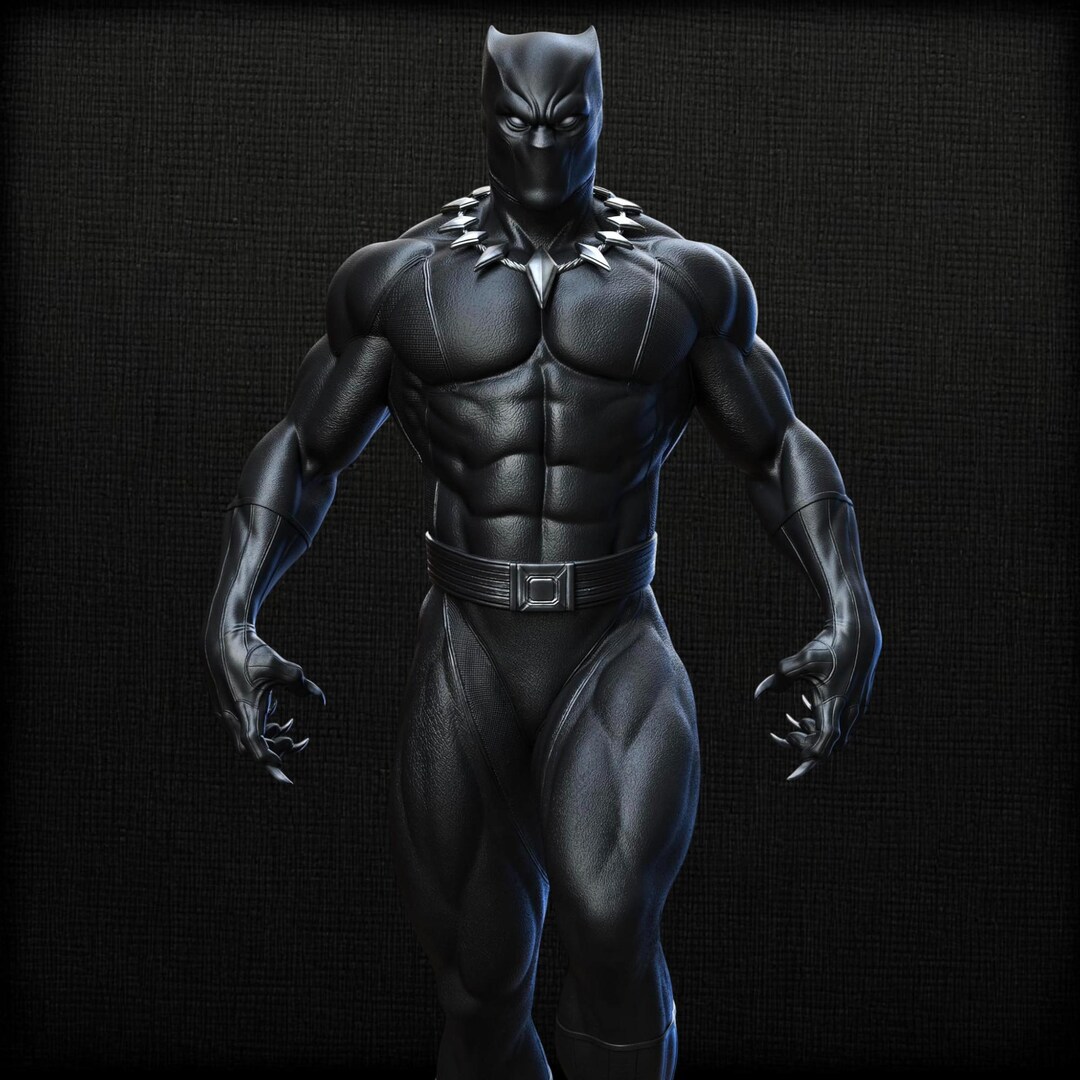 Black Panther-inspired Statue | Wakandan Warrior Figure | 14K High ...