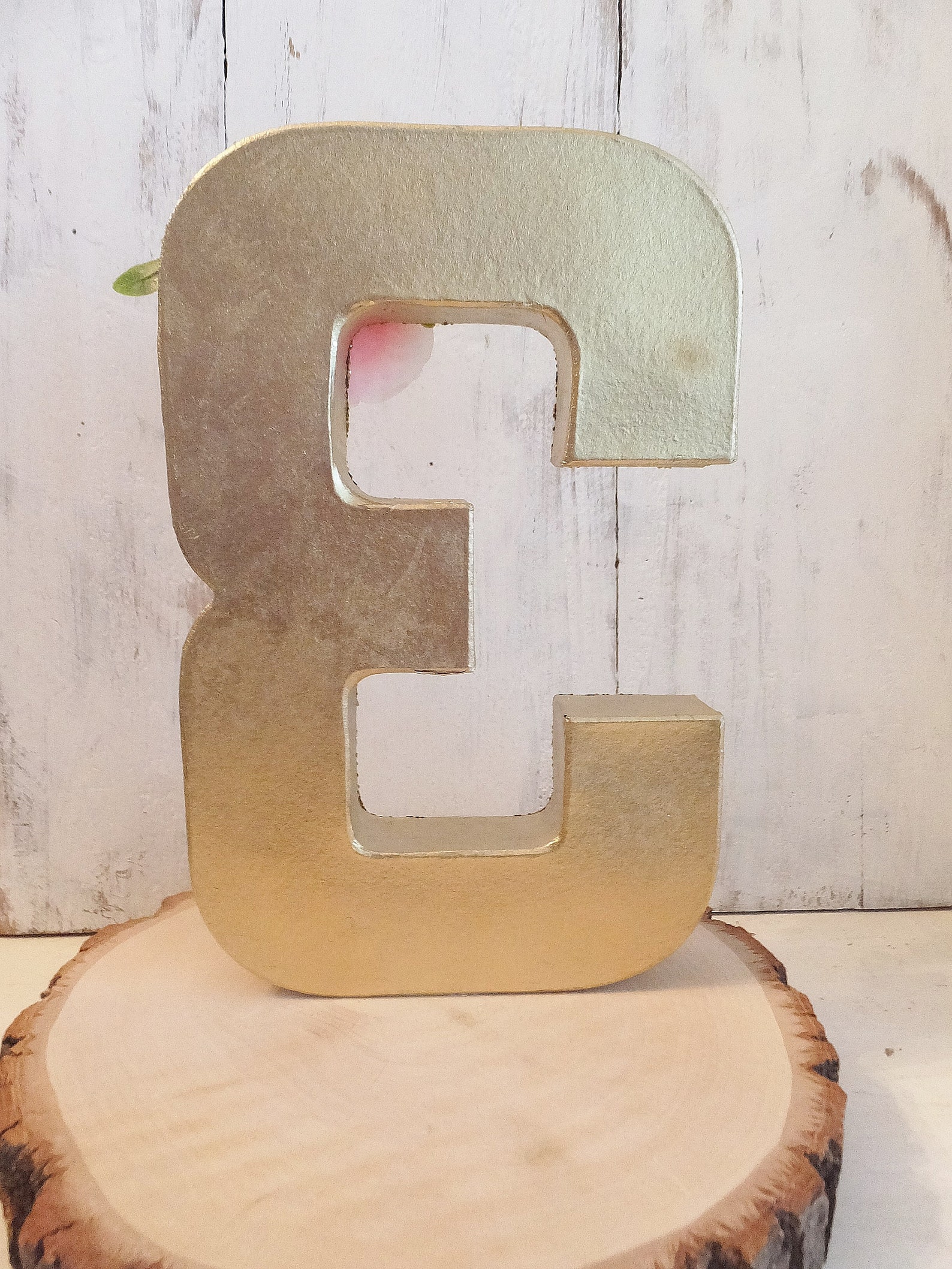 GOLD GLITTER Birthday Number With Pink ROSE Photo Prop - Etsy