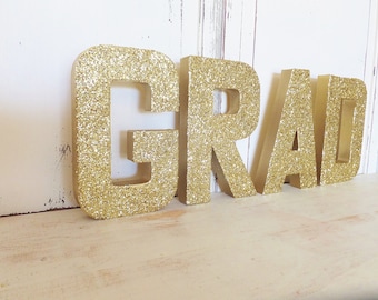 GRAD Photo Prop: 8 Inch Stand up Letters Graduation Party - Etsy