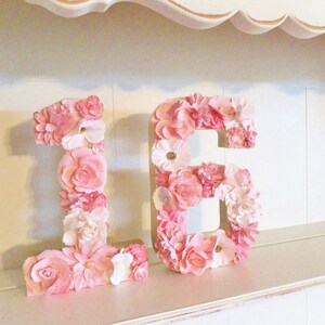 8 Inch Tall Pink Flower Sweet 16: Birthday Number OR Two Numbers of ...