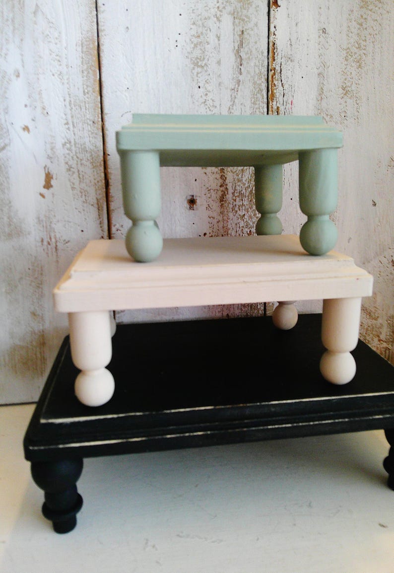 FARMHOUSE Style Wood Riser: Sage or Black or Linen, Handcrafted Holiday ...