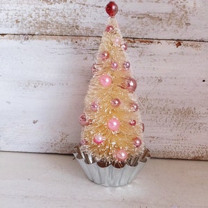 Pink VALENTINE Bottle Brush TREE: 5.5 to 6 Inch SINGLE Tree Choose ...