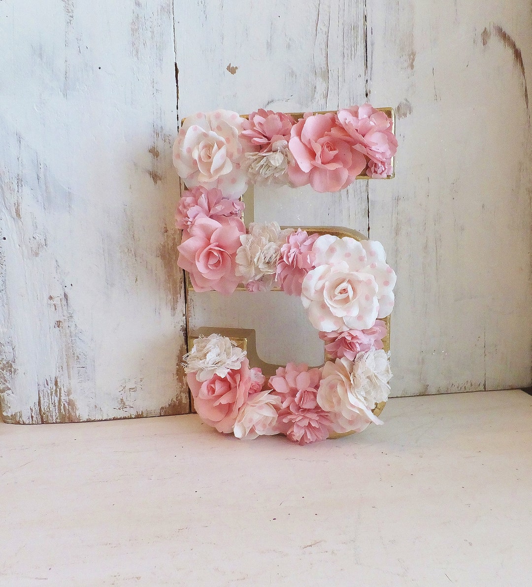 8 Inch Pink FLOWER Number of Your Choice: 8 Inch Tall Stand up Number ...