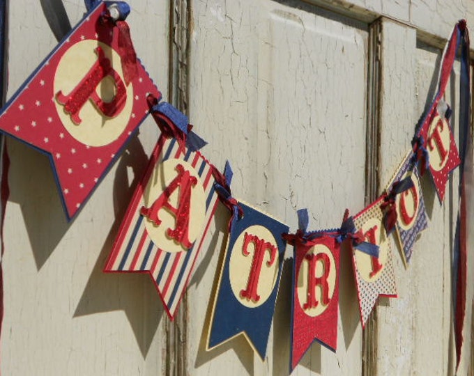 Patriotic Banner patriot Red White Blue - Etsy