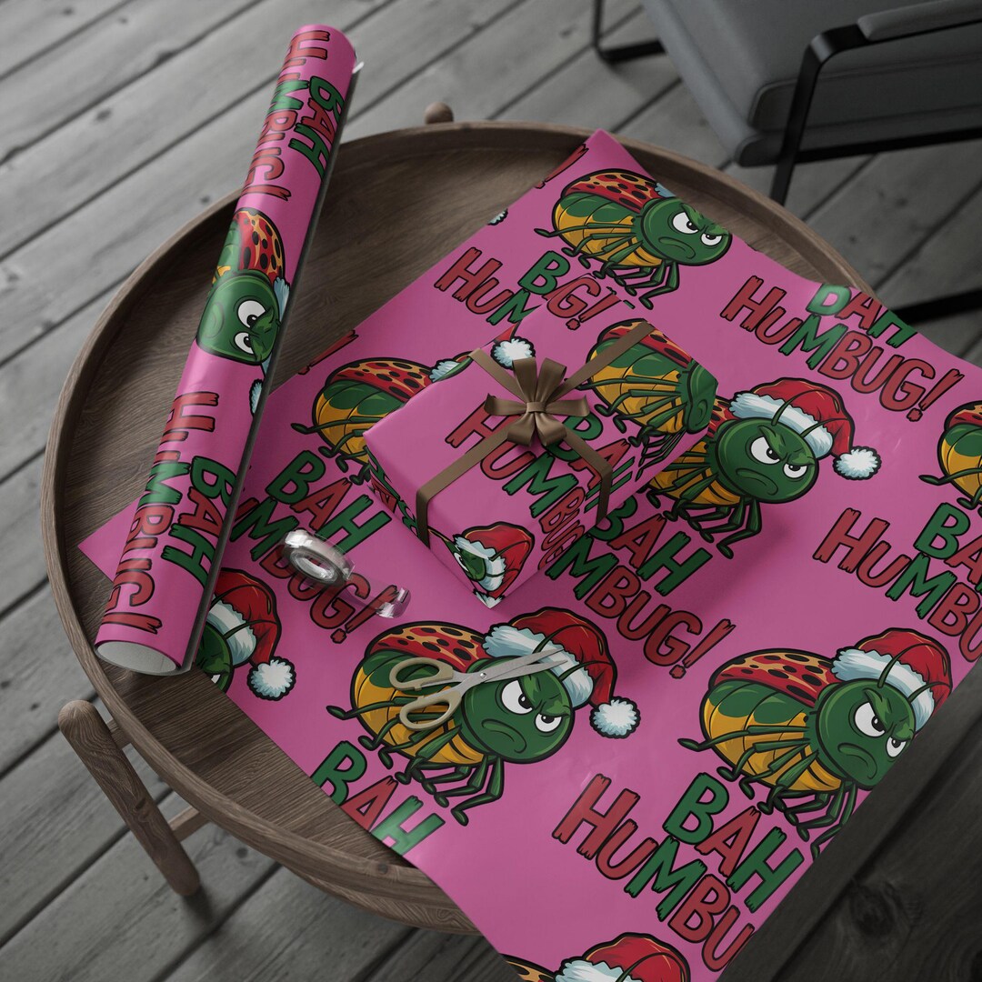 Bah Humbug Wrap | Funny Grumpy Bug Christmas Gift Wrap - Etsy
