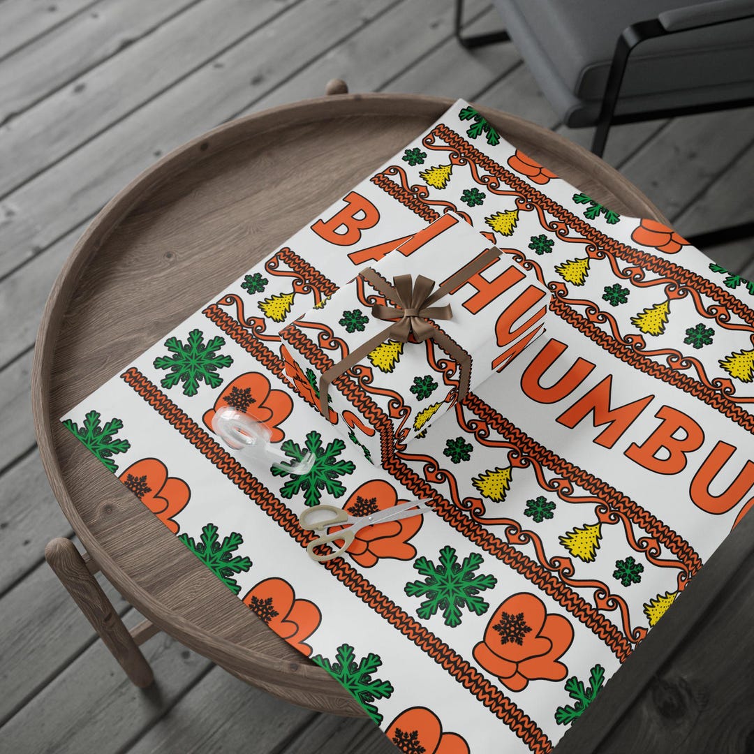 Bah Humbug Gift Wrap | Funny Holiday Humor Wrapping | Anti Christmas ...