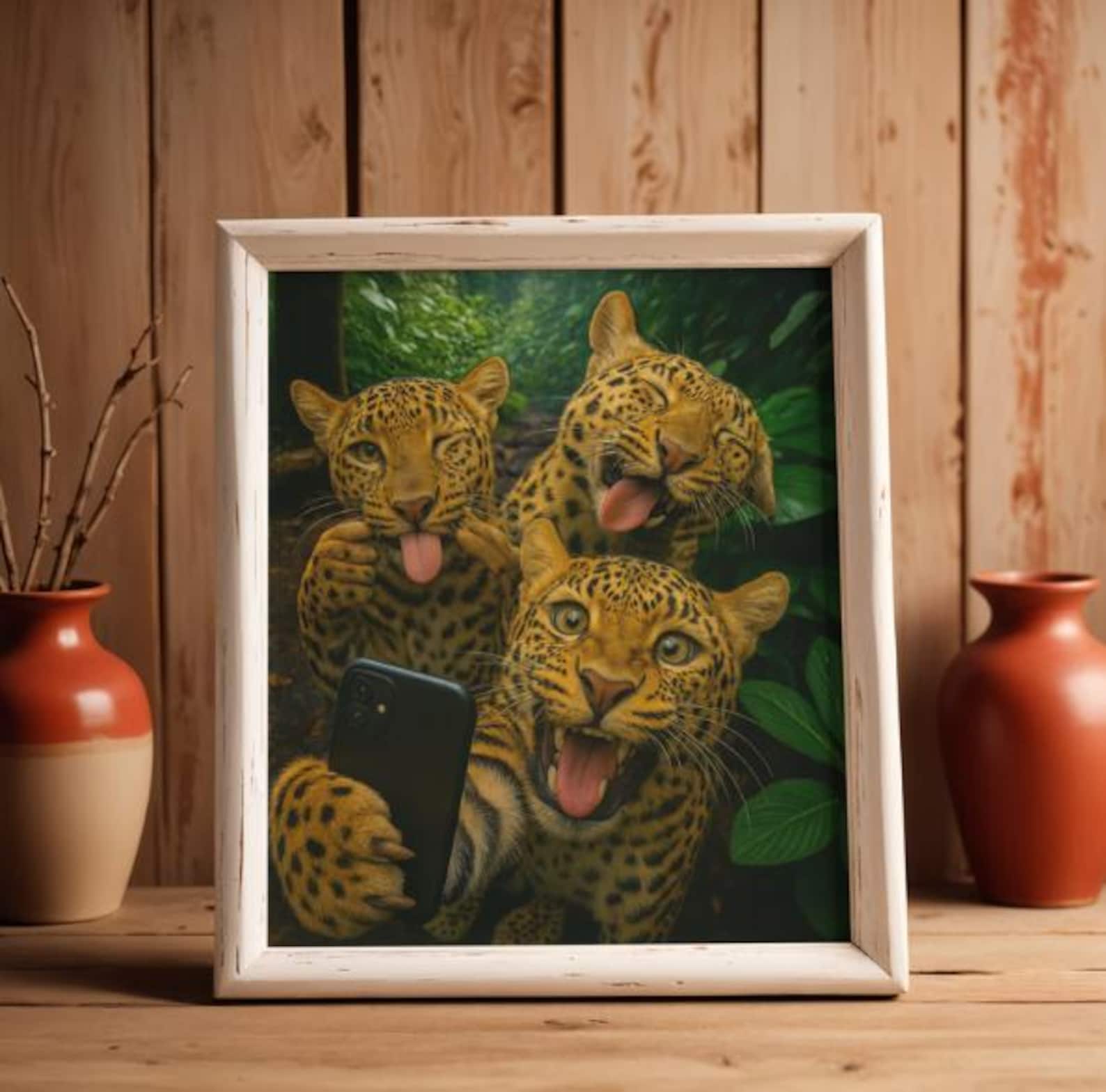 Funny Leopard Poster – Funny Selfie of Amusing Leopards – Hilarious A4 ...