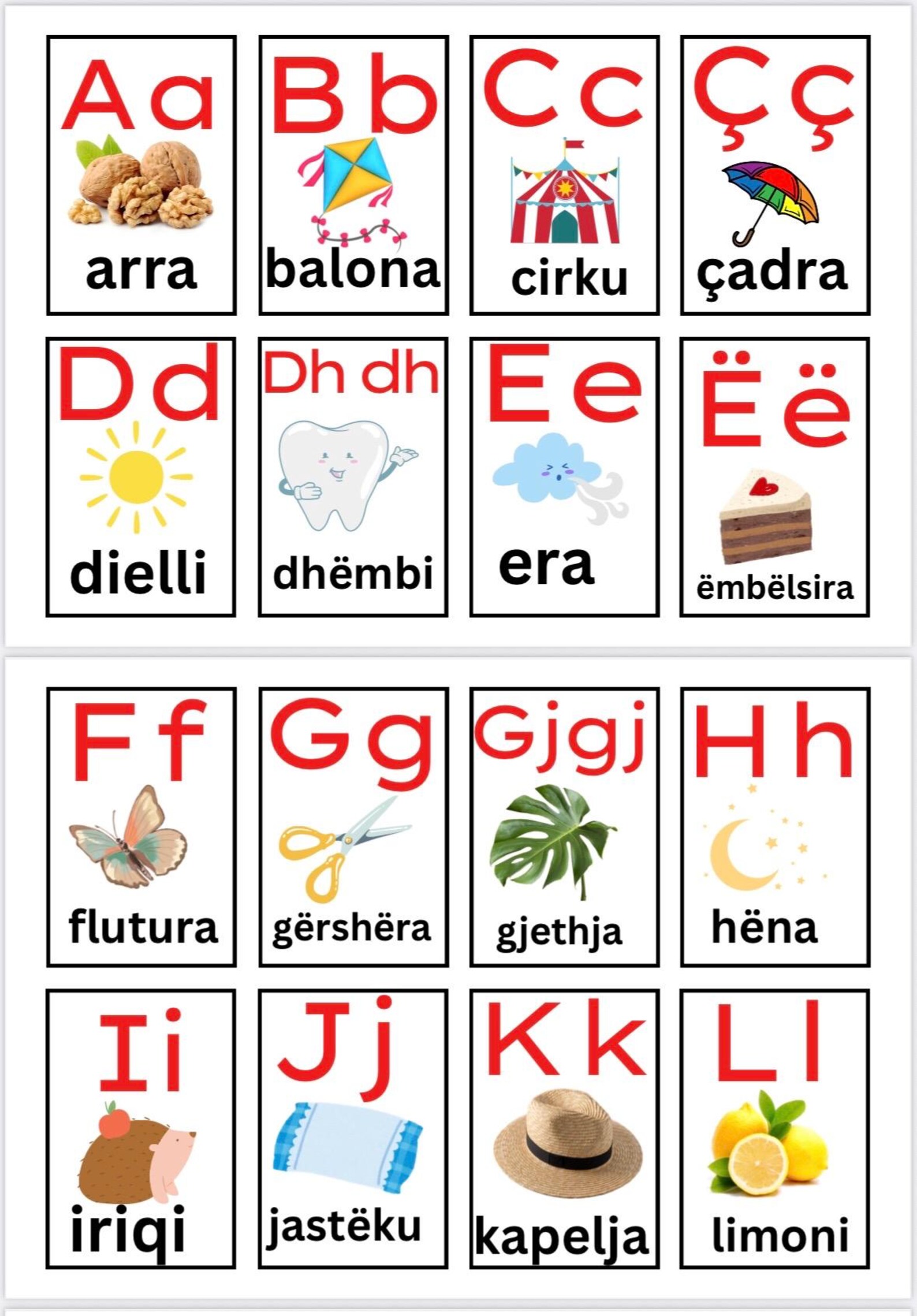 A,B,C Albanian Alphabet Flashcard, Laminated 36 - Etsy