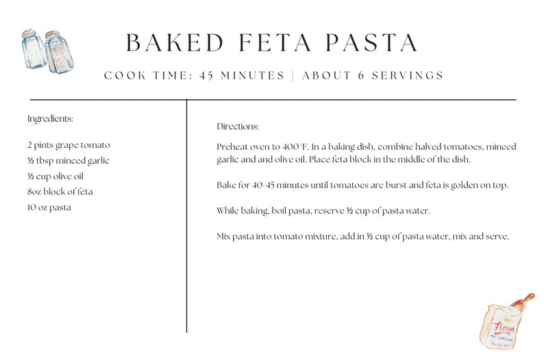 Editable Simple Recipe Card - Etsy