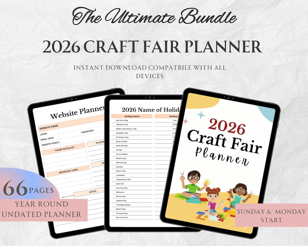 2026 Craft Fair Planner, Vendor Organizer, Booth Checklist (printable ...