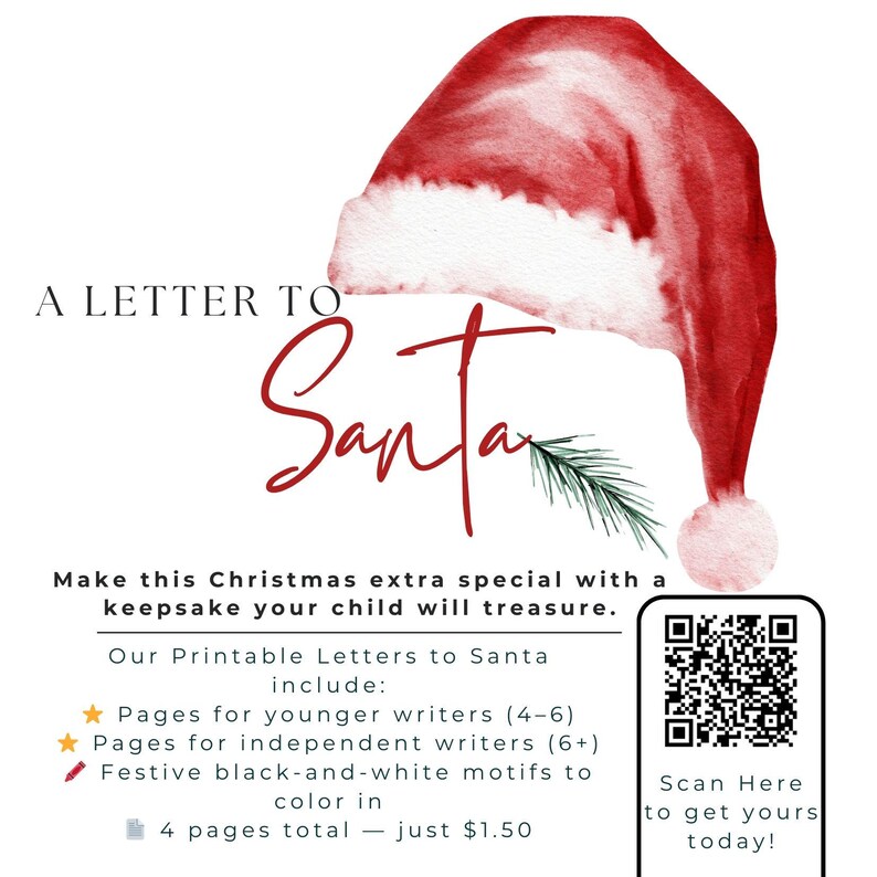 Letter to Santa | Printable for Kids (PDF) | Easy Writing Prompts - Etsy