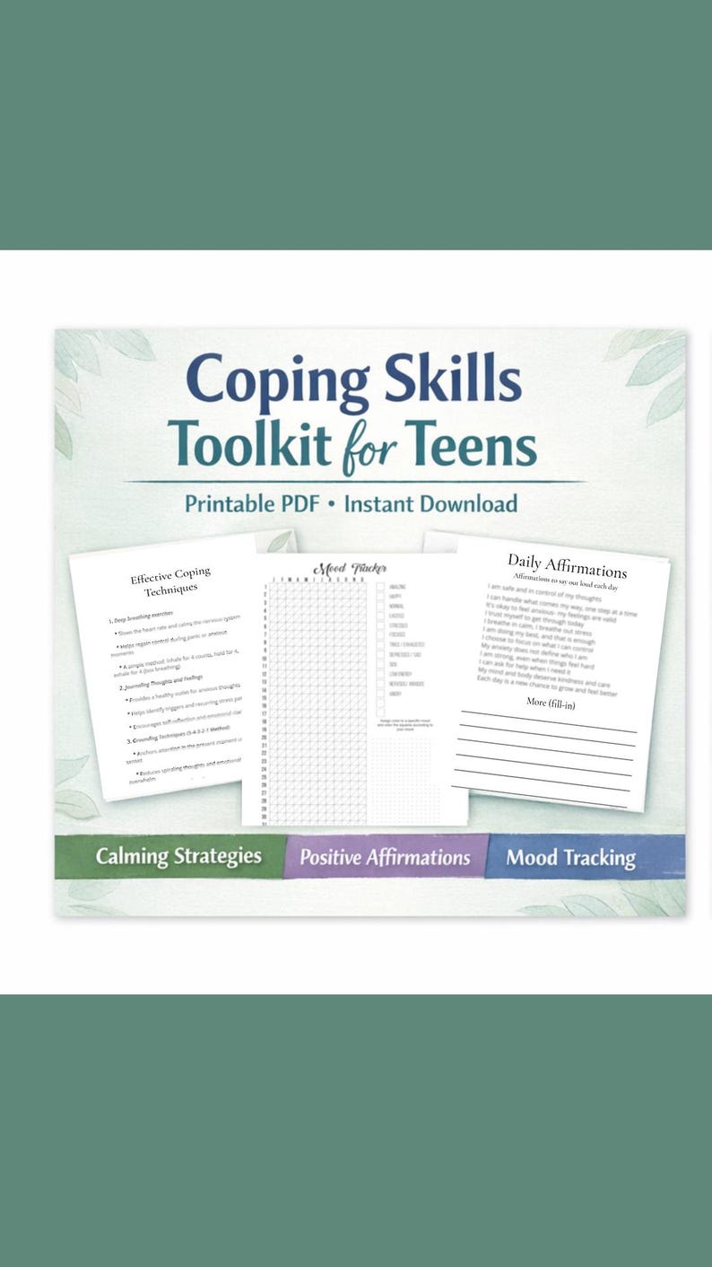 Coping Skills Toolkit for Teens Printable - Etsy