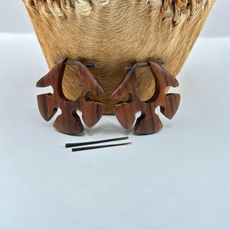 Wooden Pegs Earrings - Etsy