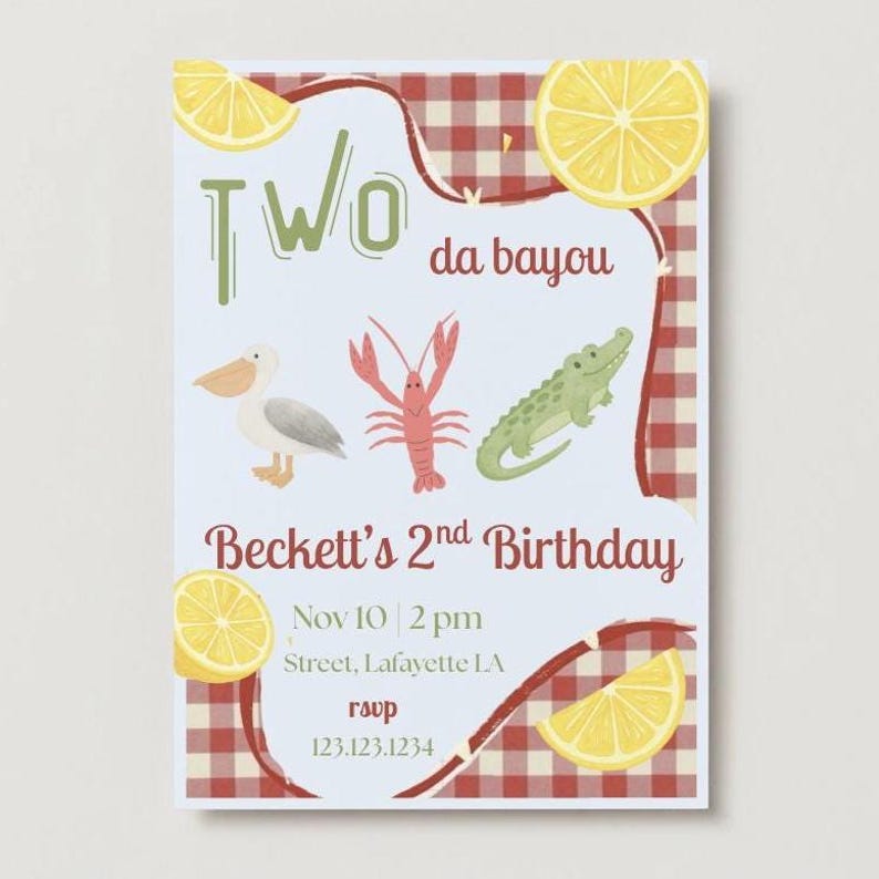 TWO Da Bayou Birthday Invitation - Etsy