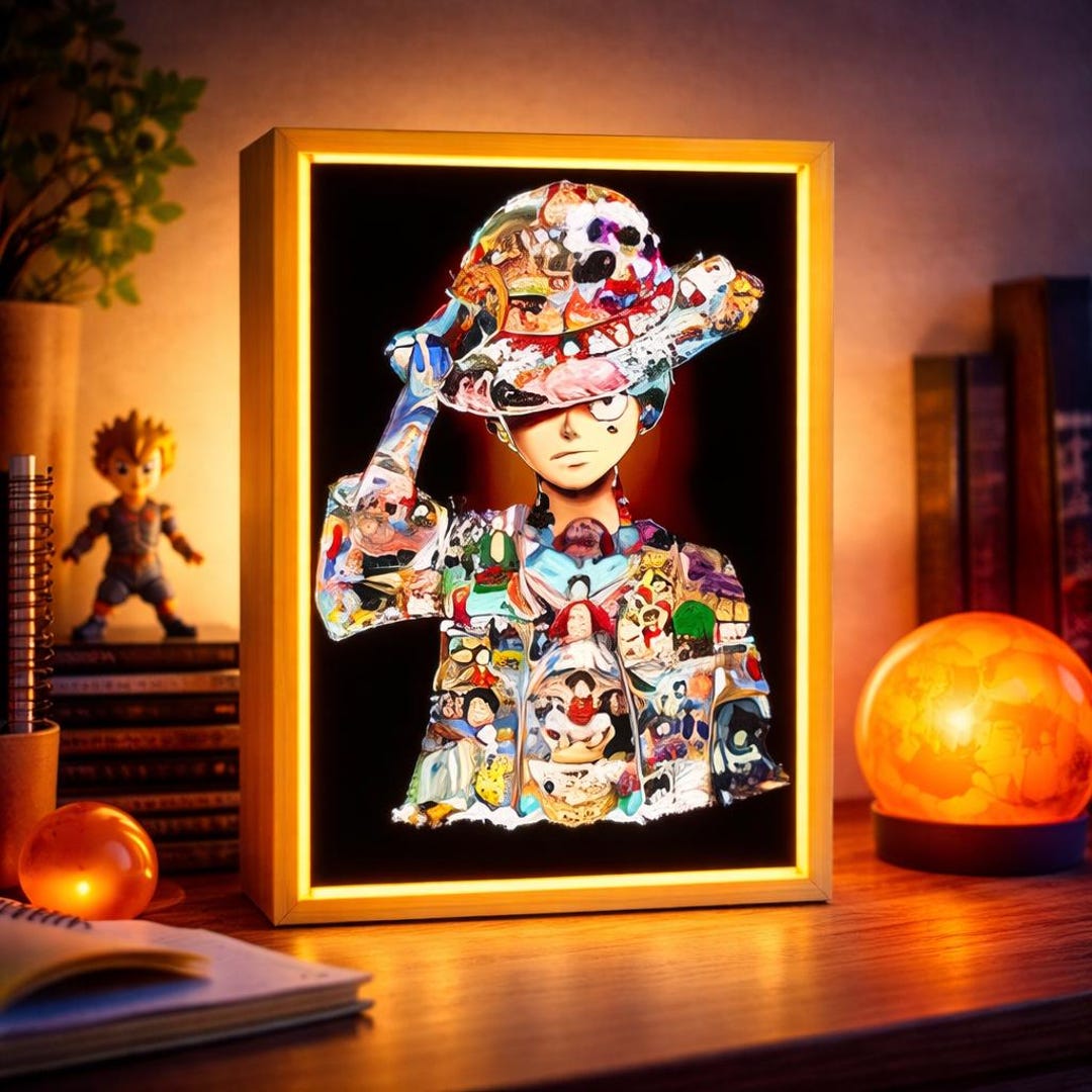 Anime LED Light Frame – Illuminated Anime Wall Art 17x23cm – LED Night ...