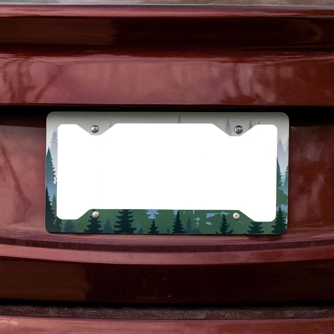 Mountain Forest License Plate Frame, Scenic Nature Car Accessory ...