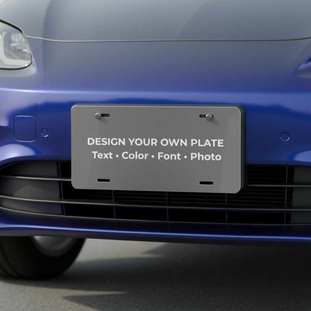 Custom Vanity License Plate Personalized Text Color Font Photo Design ...