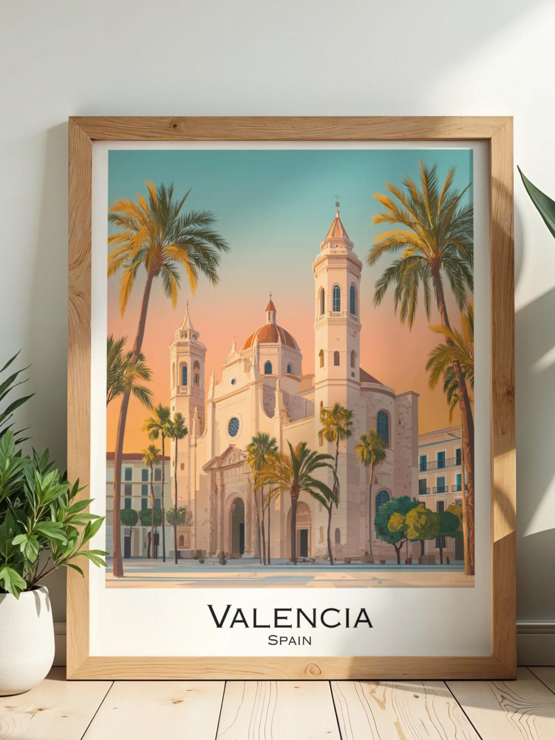 Valencia Spain Travel Poster – Valencia Cathedral Wall Art Print - Etsy