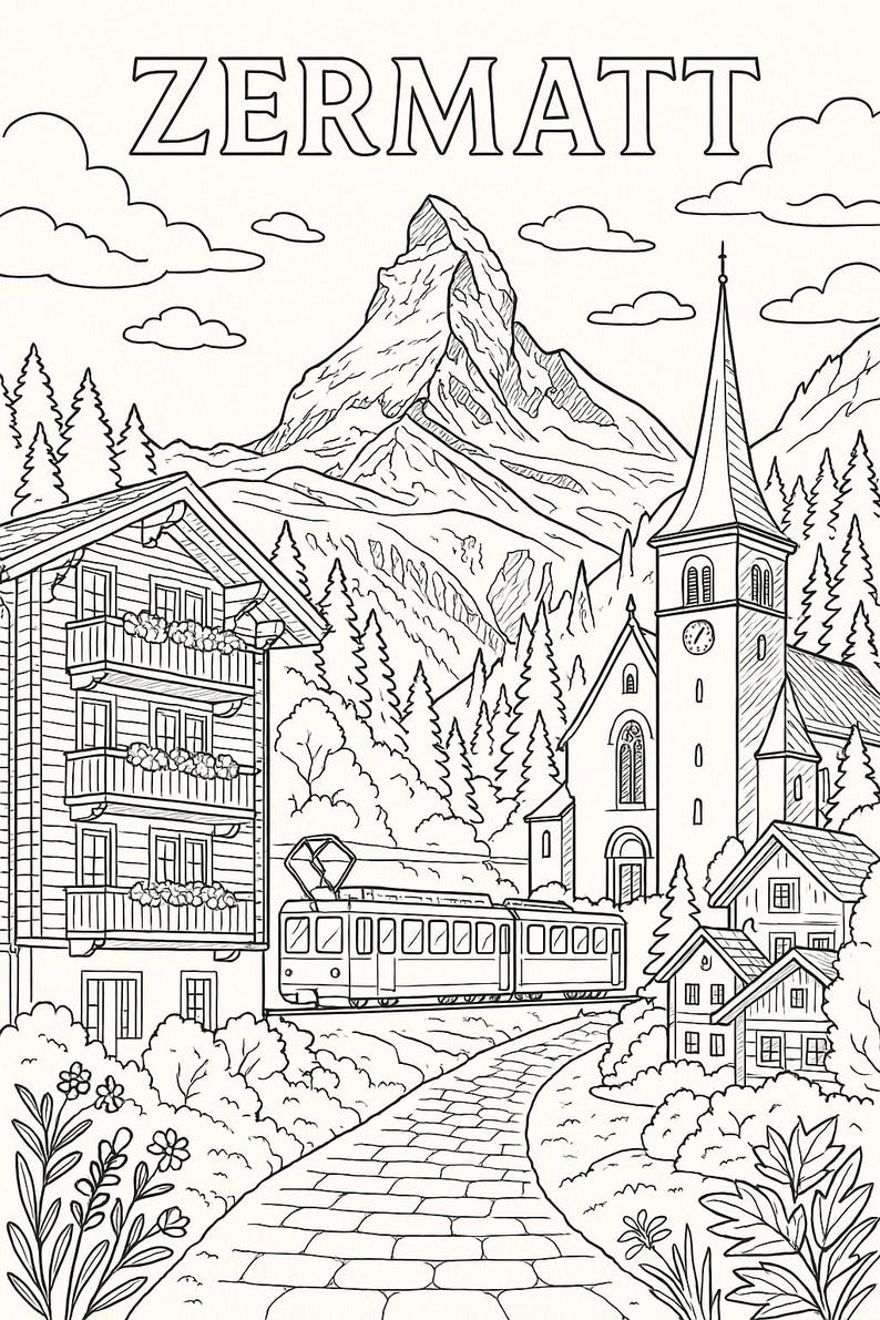 Swiss Coloring Pages - Etsy