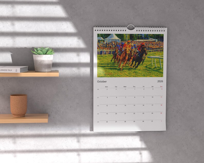 2026 Horse Racing Wall Calendar – Colorful Art – A3/A4 – 10 Languages ...
