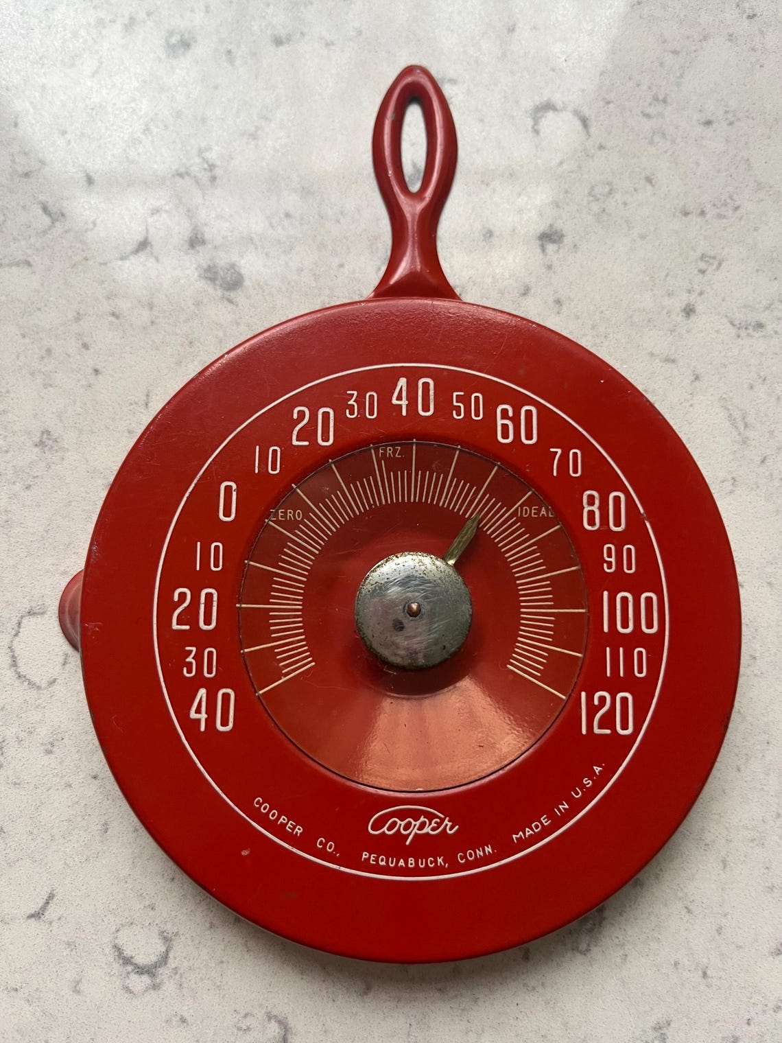 Vintage Cooper Thermometer | Red Metal Kitchen Wall Thermometer | Made ...