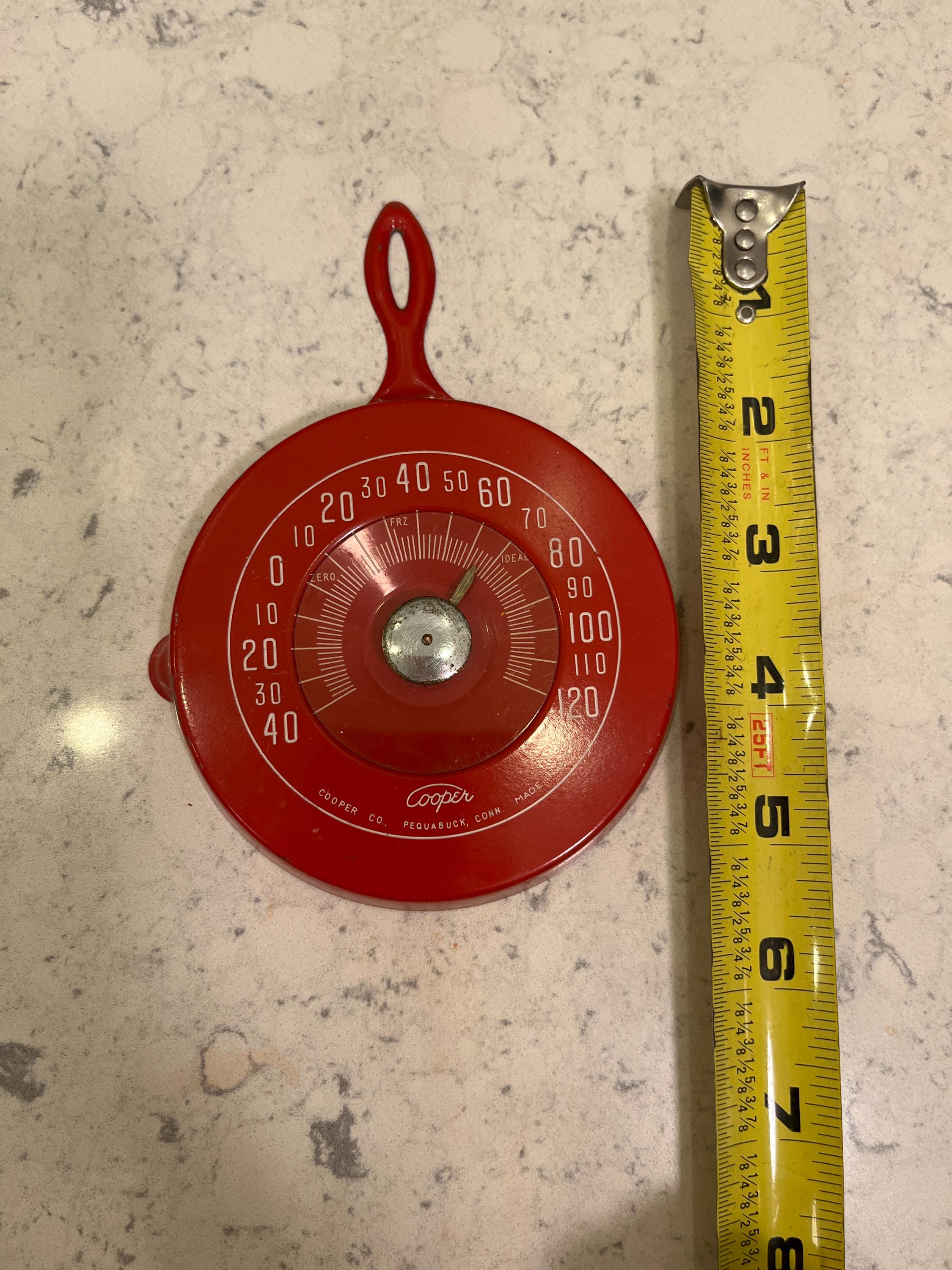 Vintage Cooper Thermometer | Red Metal Kitchen Wall Thermometer | Made ...