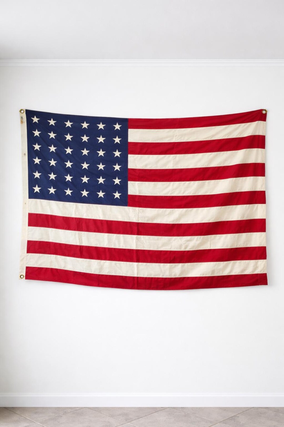 Vintage MCM Cotton Flag With 50 Stars . 3’ X 5’ Made in USA by Valley ...