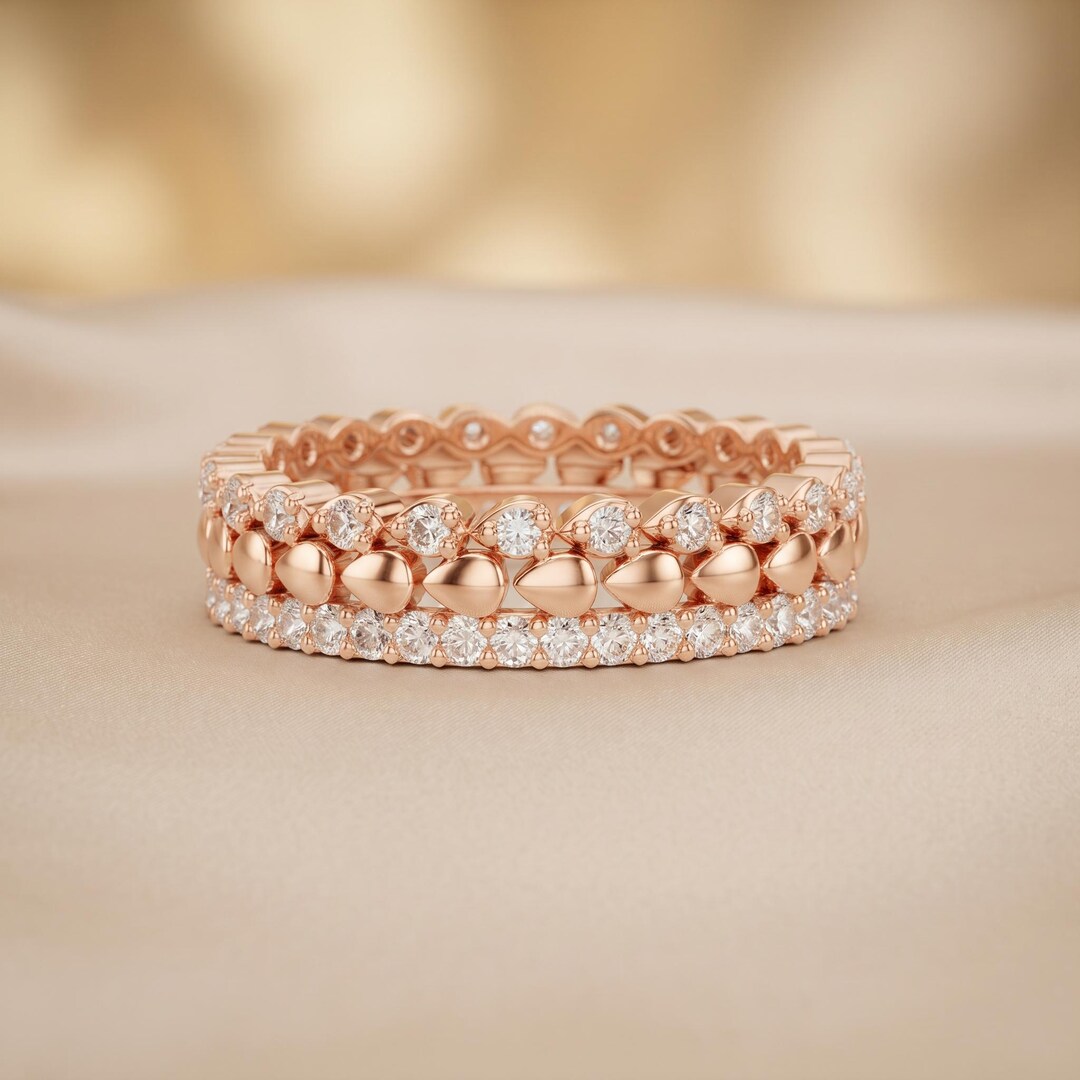 Diamond Band, Prong Setting Eternity Ring, Gold Fine Jewelry, Gift for ...