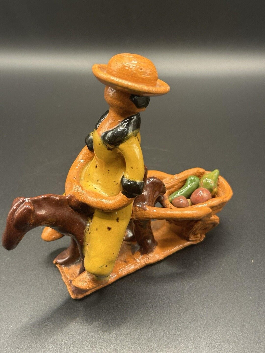 Vintage Handmade Clay/pottery Mexican Folk Art Donkey W/ Rider ...