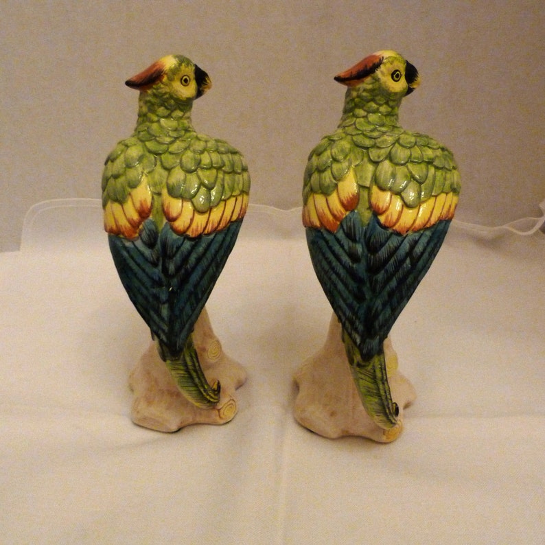 Chelsea House Ceramic Parrots Figurines Sculptures set of - Etsy