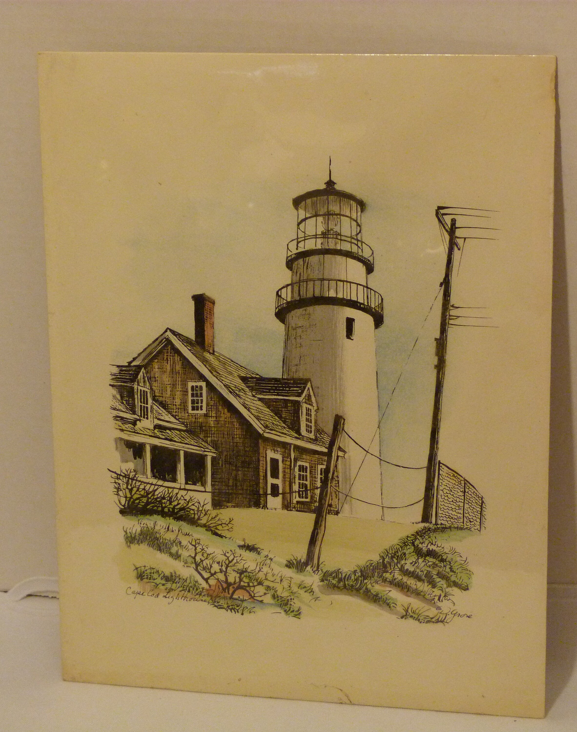 David Grose 1982 Unframed Art Print cape Cod Lighthouse Sealed 13 X 10 ...