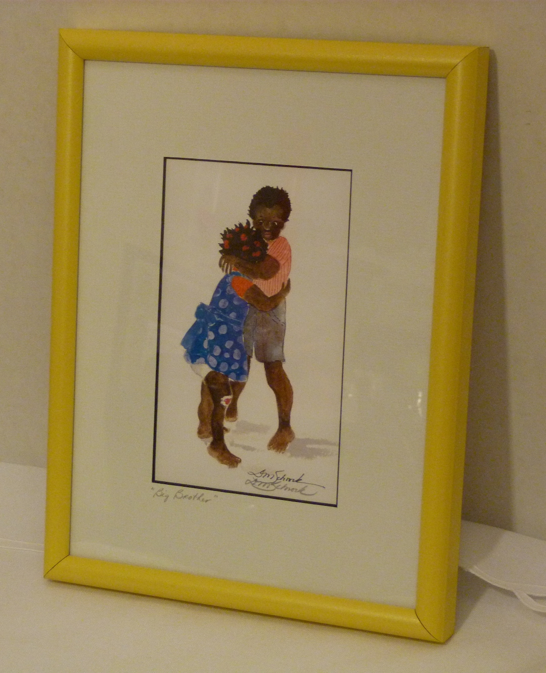 Doris Schrock Framed Watercolor Fine Folk Art Print of Southern African ...