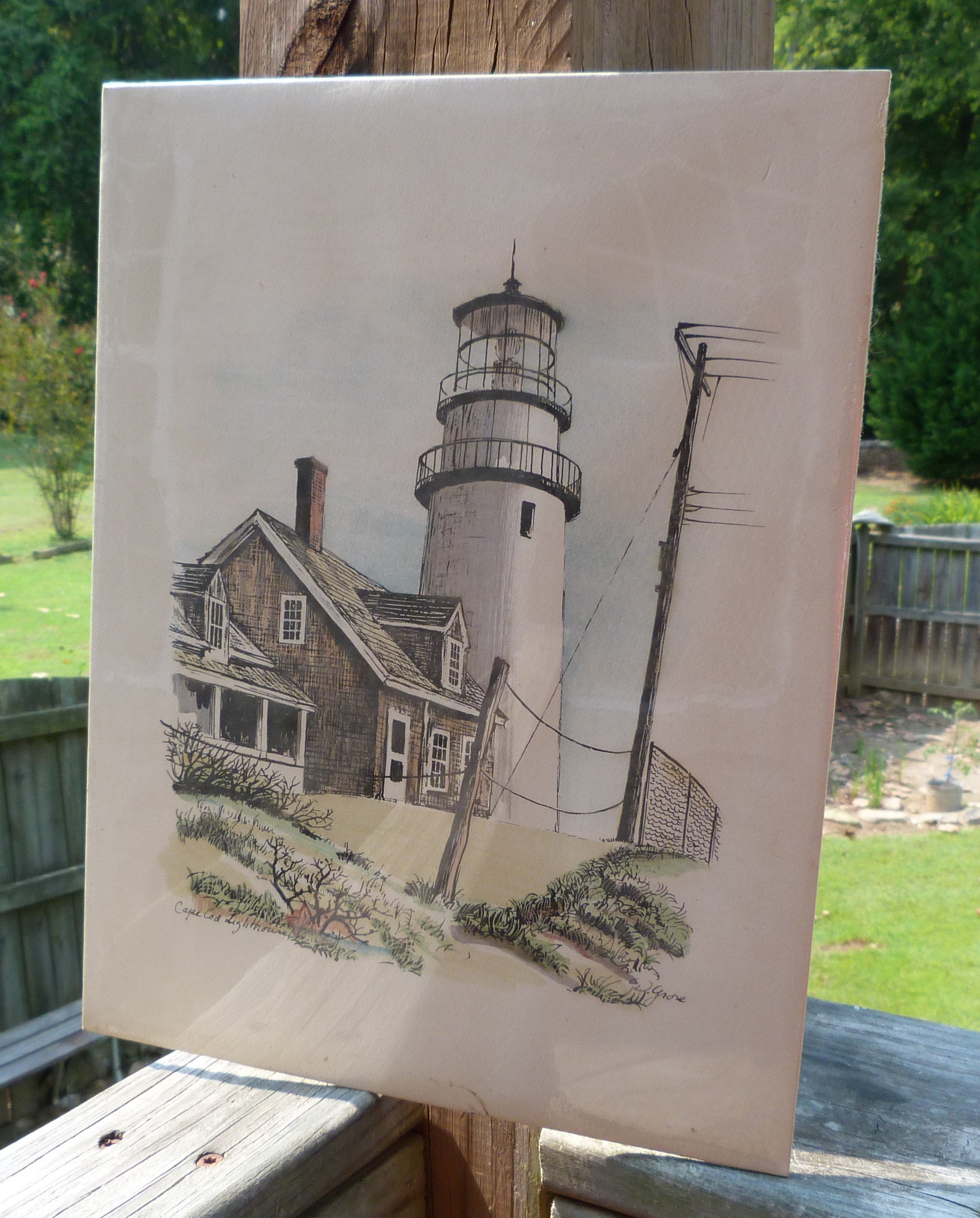 David Grose 1982 Unframed Art Print cape Cod Lighthouse Sealed 13 X 10 ...